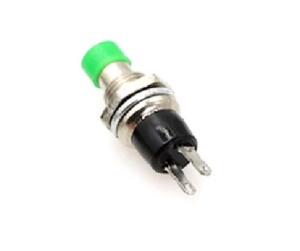 Buy Push Button SPST Momentary/Reset Green Steel Switch Panel Mountable ...